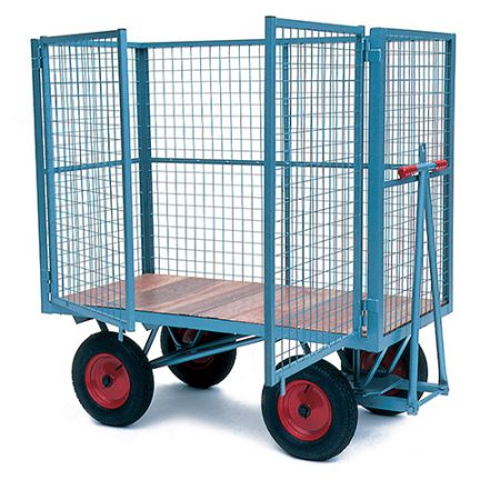 Heavy Duty Turntable Trolley with Hinged Cage Doors | SHS
